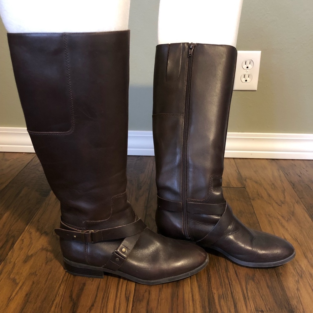 Nine West Brown Leather Riding Boots - Gem